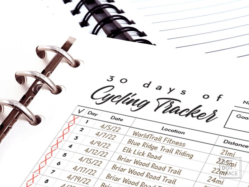 Printable 30 Days of Cycling Tracker Cycling Log Bike Riding Log ...