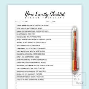Printable Home Security Checklist Before Traveling: Essential PDF for ...