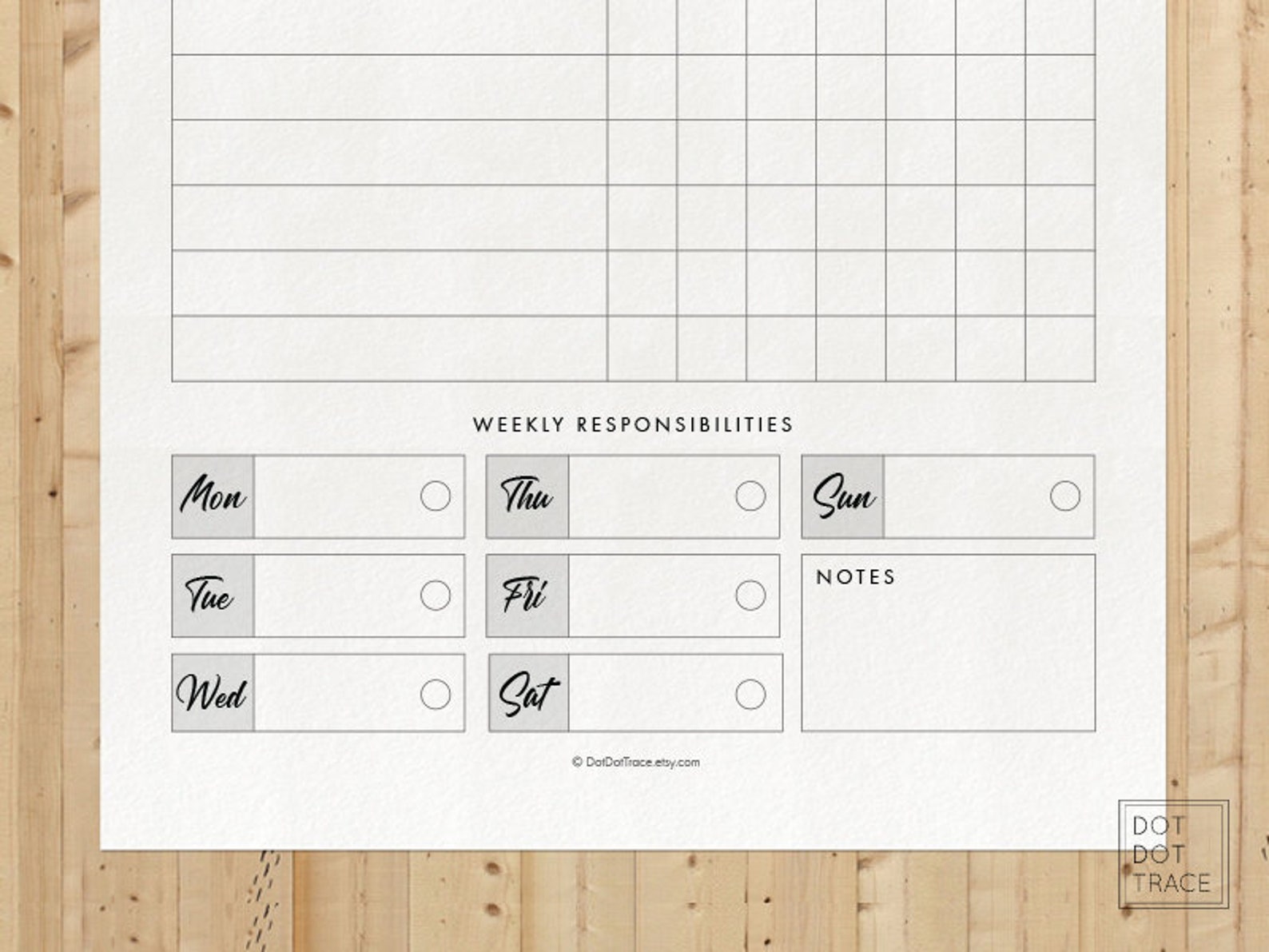 Printable Responsibility Chart My Responsibilities Daily | Etsy