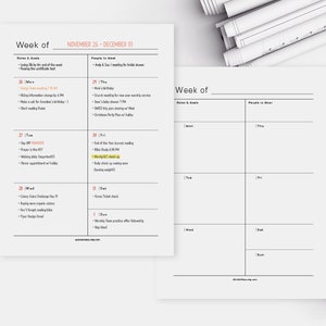 Printable Weekly Planner Daily Planner 7 Day Planner Work Planner ...