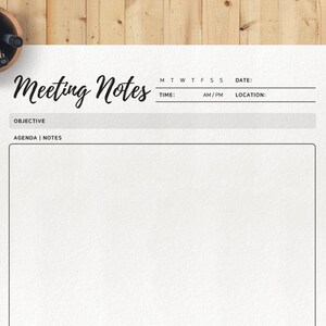 Printable Meeting Notes Agenda Notes Virtual Meeting Notes Team Meeting ...
