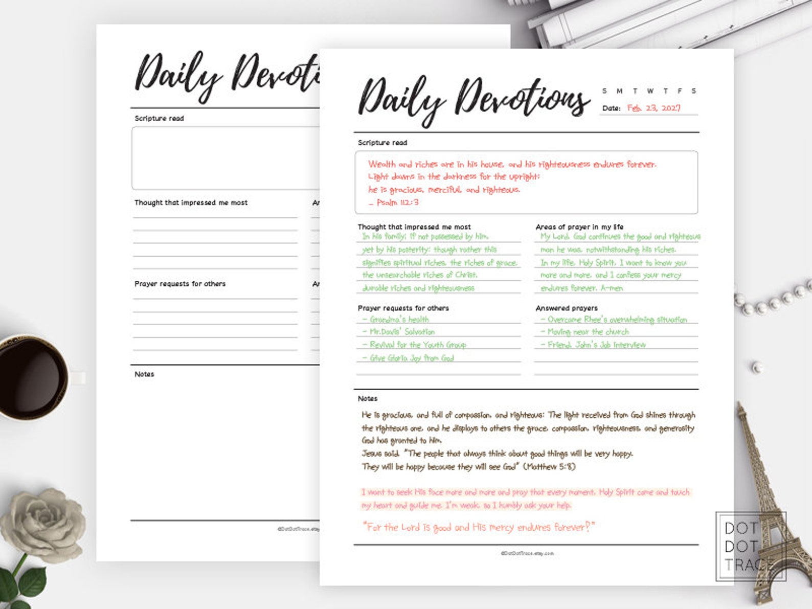Printable Daily Devotions Planner: Christian Journal Template (PDF) - Etsy