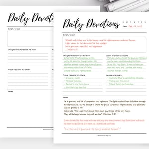 Printable Daily Devotions Planner: Christian Journal Template (PDF) - Etsy