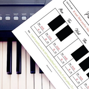 Printable Weekly Piano Practice Chart Piano Practice Log Piano Practice ...