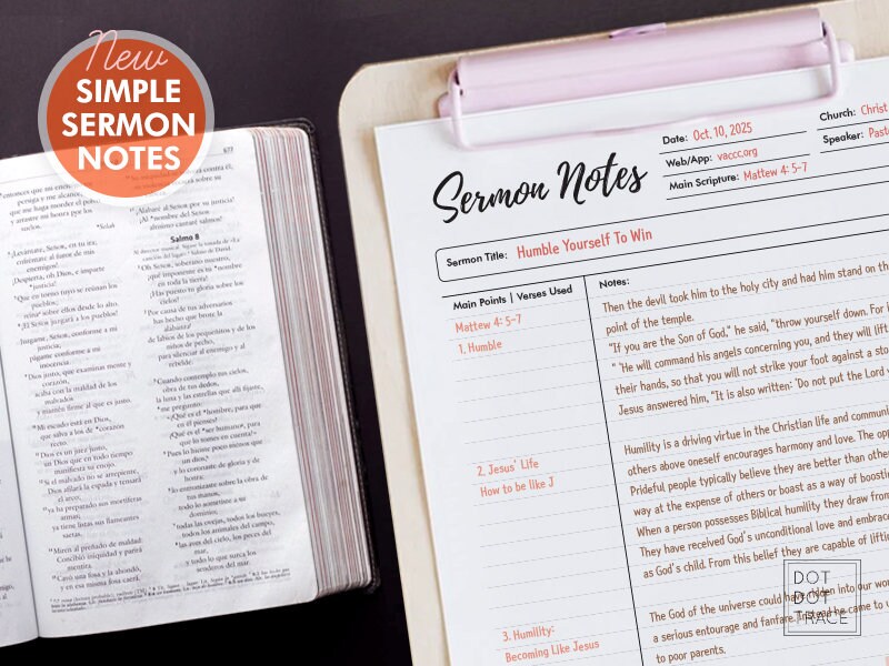Printable Sermon Notes Template: Ruled, Blank, Square, Dotted (letter ...