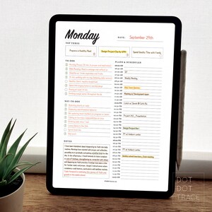 Printable 7 Day Minimal Planner Daily Schedule Top 3 Priorities To-dos ...