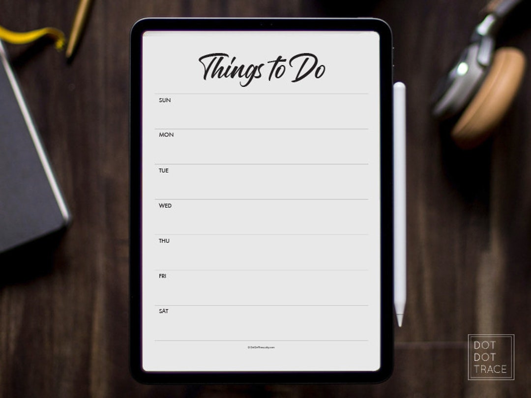 Sunday Start Printable Things to Do Weekly Planner Daily Planner 7 Day ...