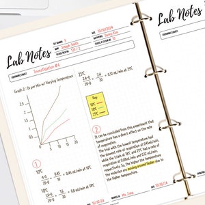 Printable Student Lab Notes Lab Notes Student Planner Printable ...