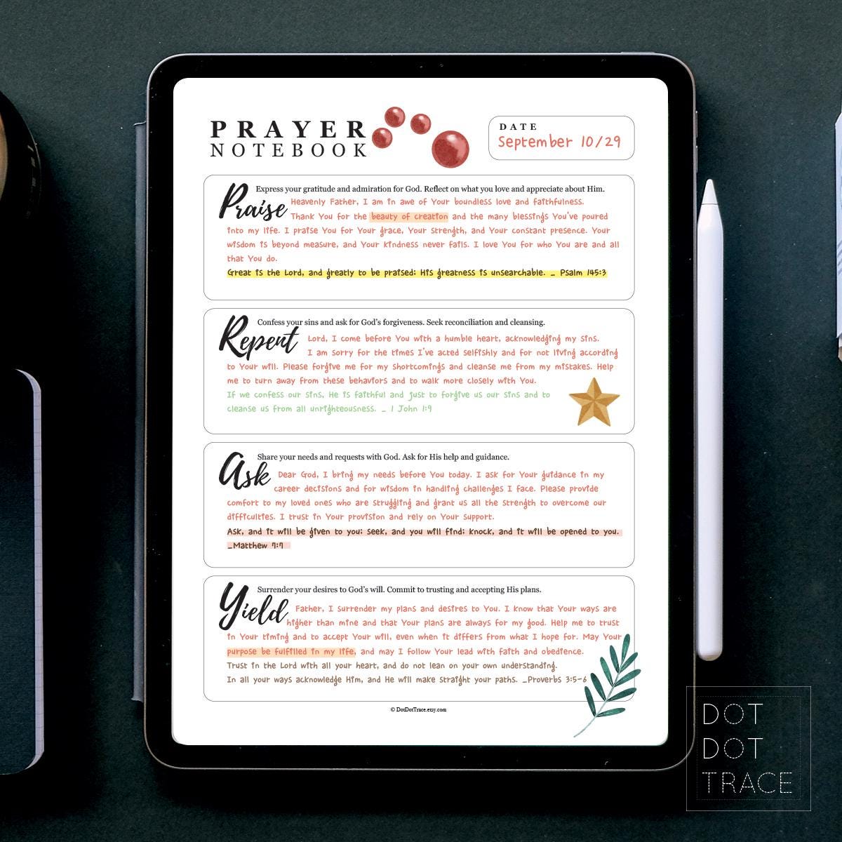 Printable Happy Planner Classic Prayer Notebook Guided Prayer Journal ...