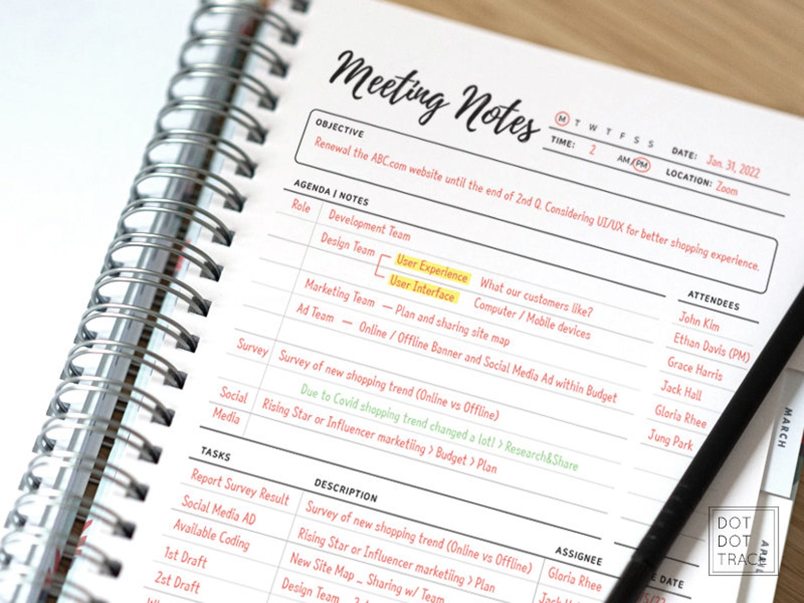Printable Meeting Notes Agenda Notes Virtual Meeting Notes | Etsy Australia