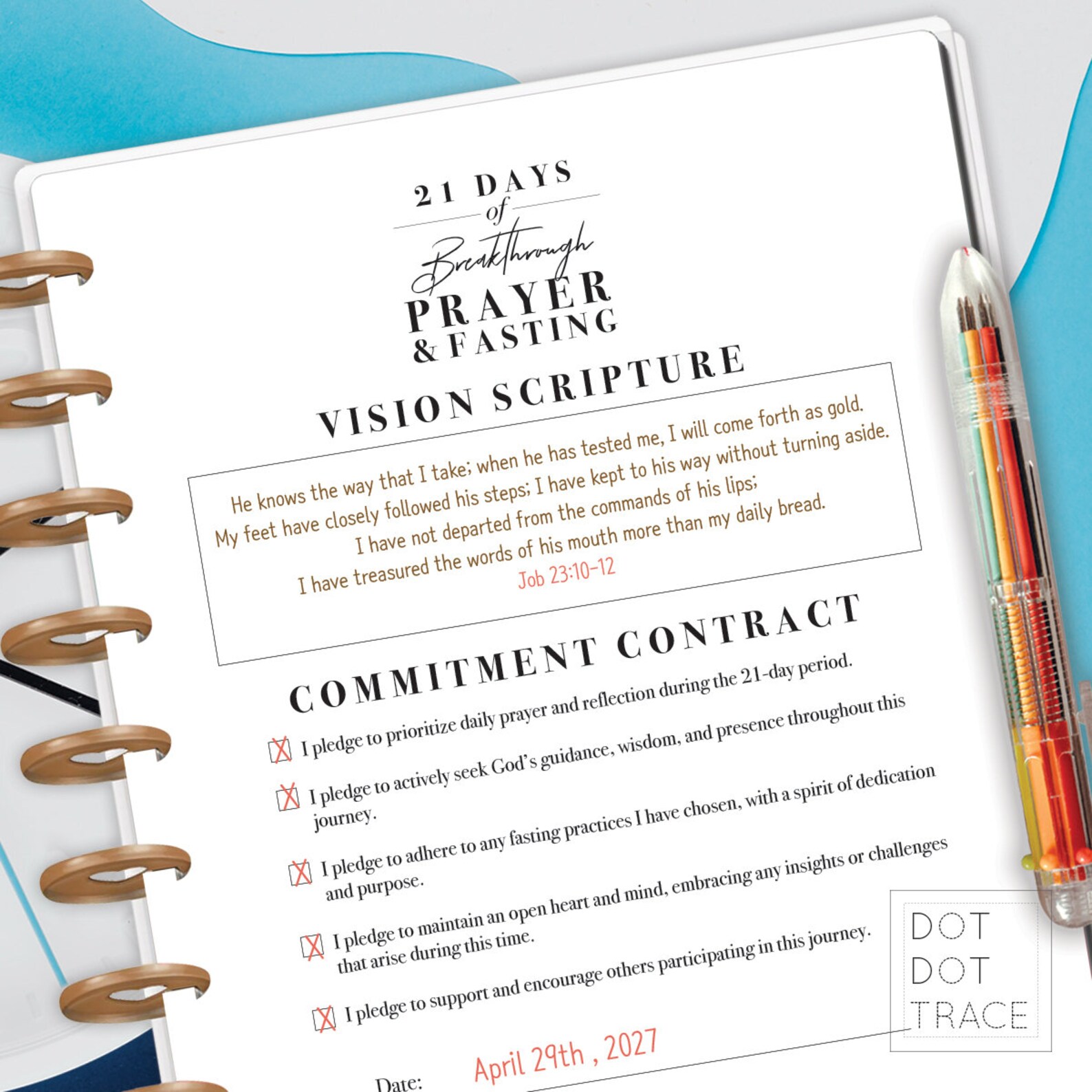 21-day Prayer & Fasting Journal: Classic Happy Planner (PDF) - Etsy