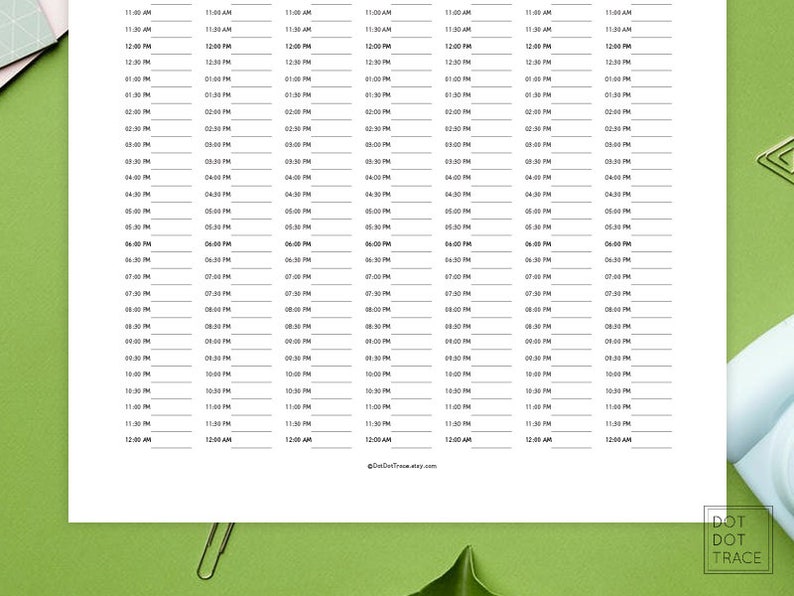 Printable 30 Min Intervals Weekly Planner 7 Day Planner Daily - Etsy