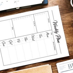 Monday Start Printable Weekly Planner Daily Planner 7 Day Planner Work ...