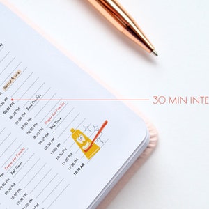 Printable 30 Min Intervals Weekly Planner 7 Day Planner Daily Planner ...