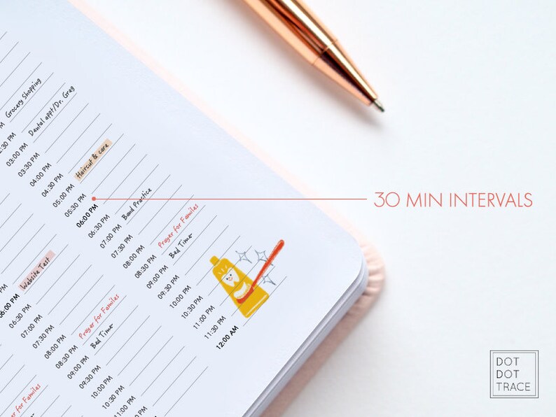 Printable 30 Min Intervals Weekly Planner 7 Day Planner Daily - Etsy