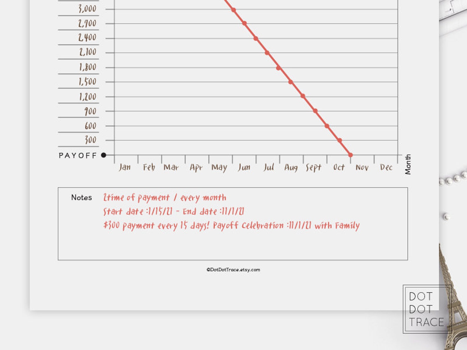 Printable Monthly Debt Knockout Chart 12 Month Debt Payoff Challenge ...