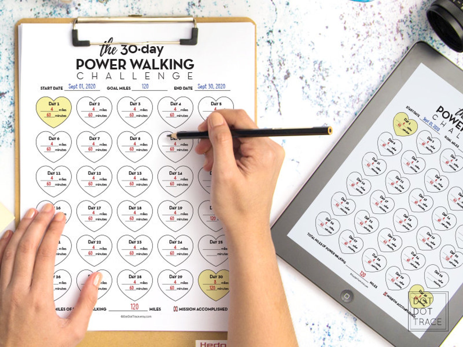 Printable 30 Day Power Walking Challenge Daily Walking Tracker Daily ...