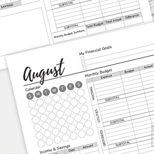 Printable 12 Month Budget Planner Expense Tracker Finance Planner ...