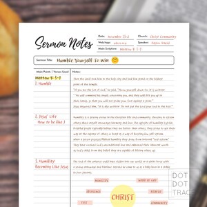 Printable 2-page Sermon Notes Printable With Reflection & Application ...
