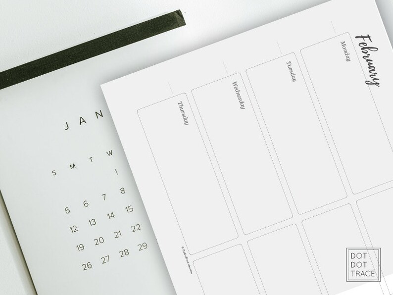 Printable Horizontal 12 Month Planner Monthly Planner Work - Etsy