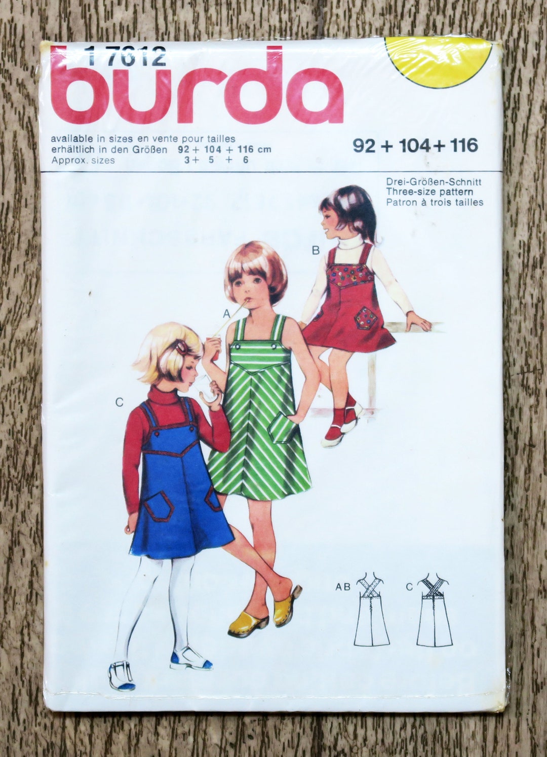 Burda Pattern Pocket 17612 / Girl Dress, Sewing Pattern, Dress Pattern ...