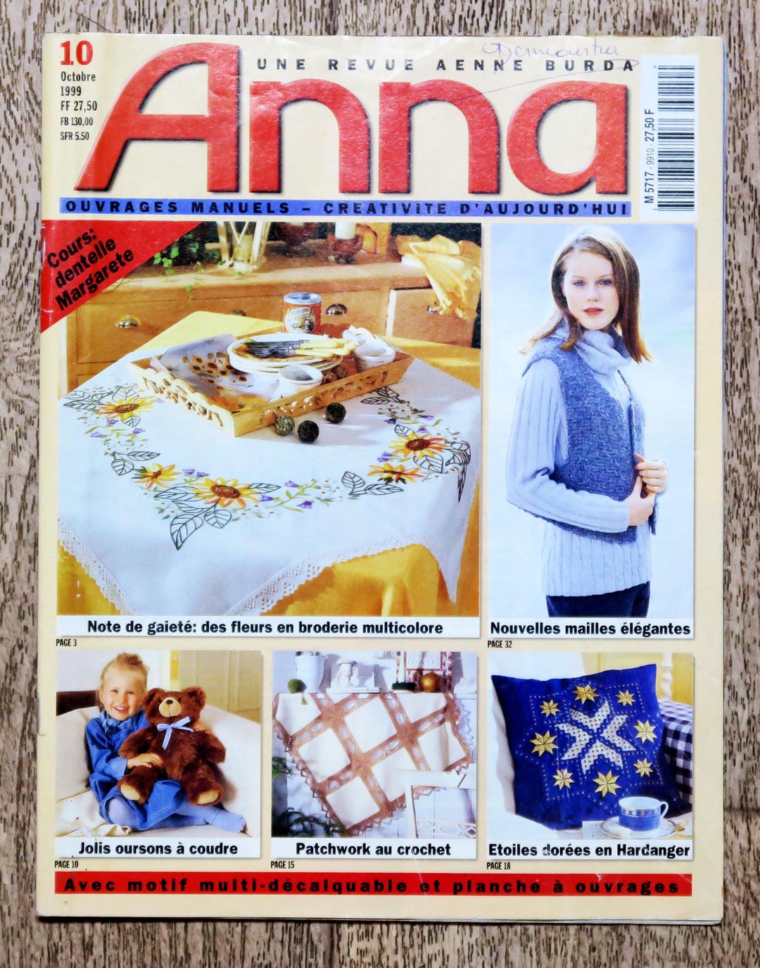 Anna Burda Magazine Manual Works 10/1999, Burda Magazine, Embroidery ...