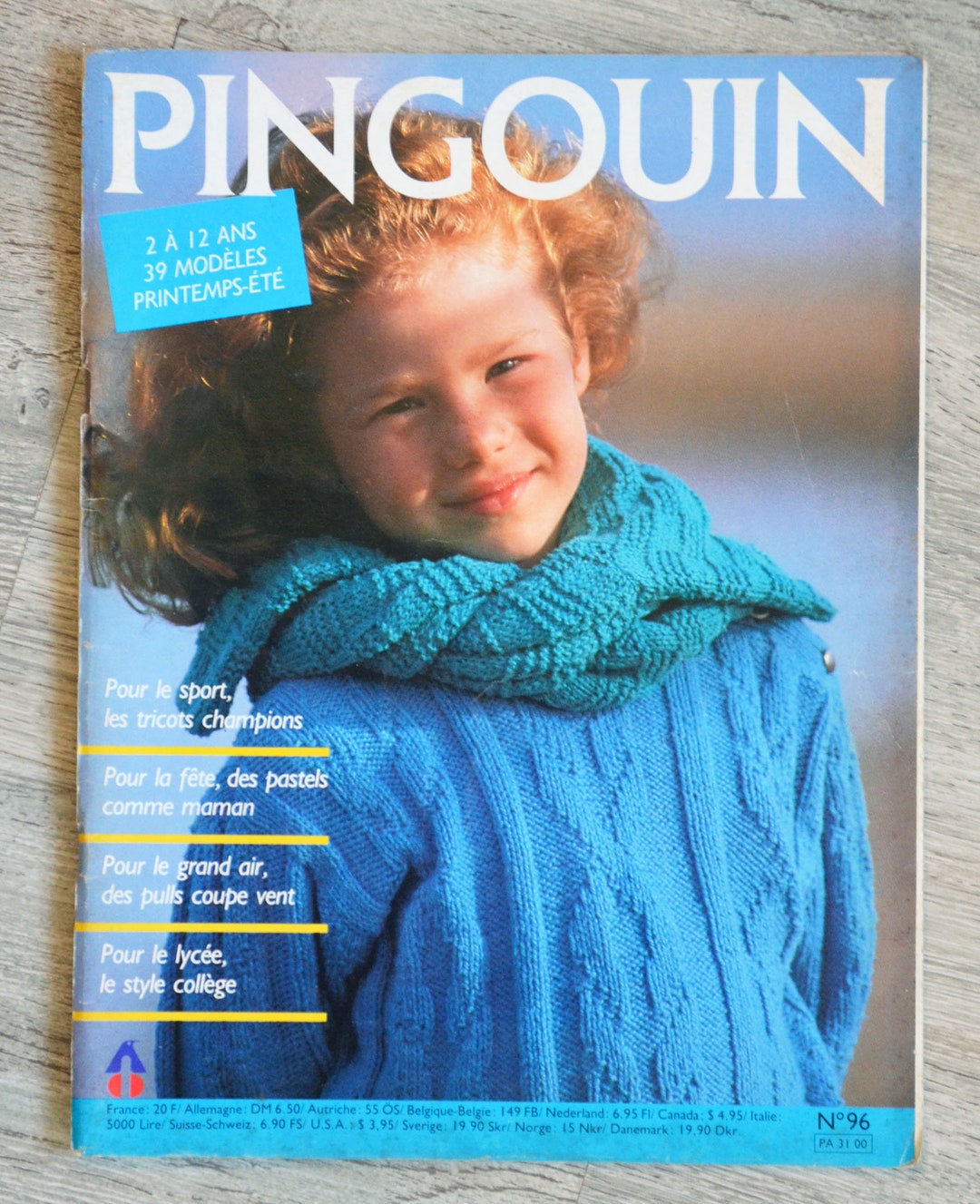 Magazine tricot Pingouin 96 / Enfants printemps-été, catalogue tricot ...