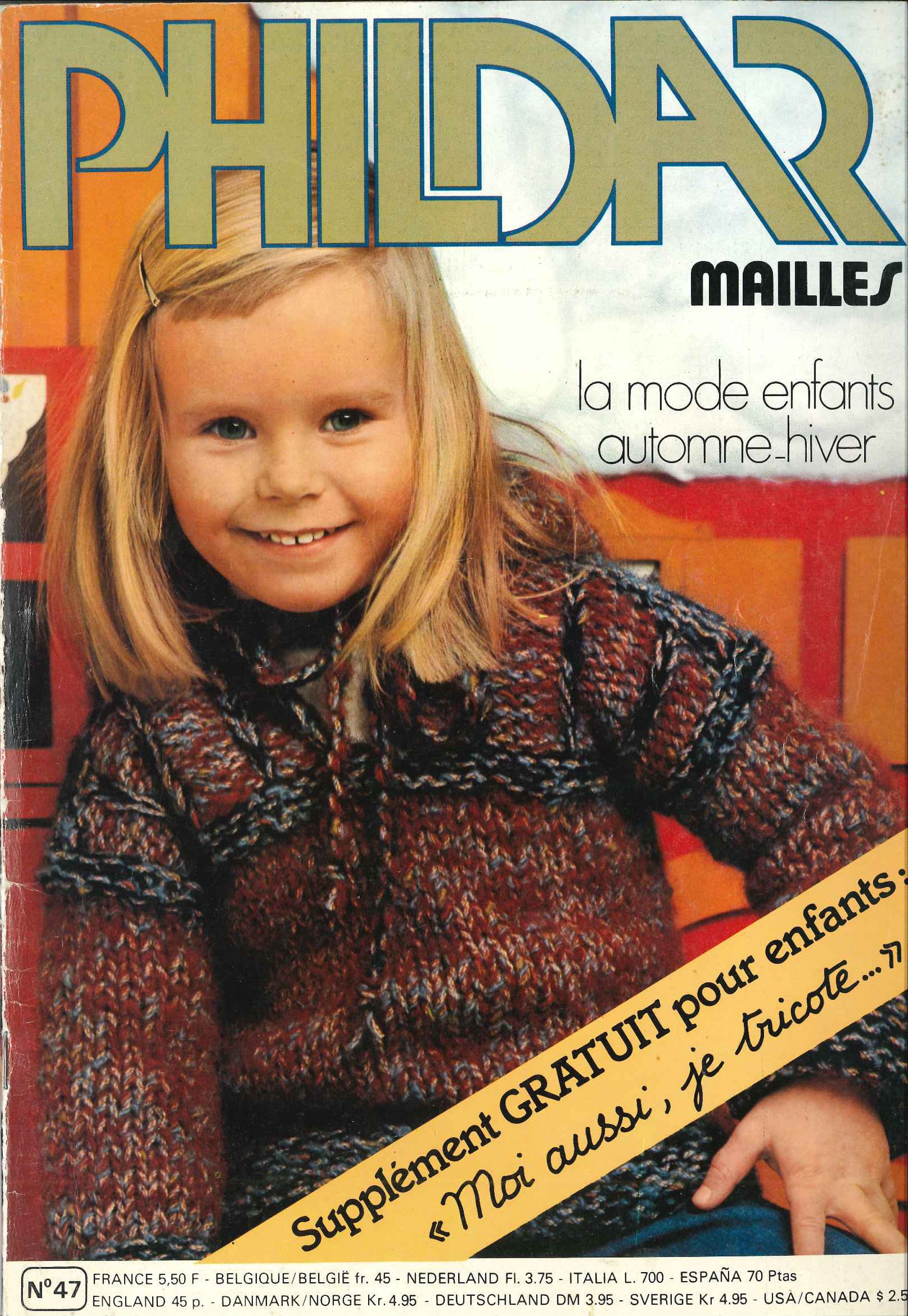 Magazine Phildar mailles 47 / Enfants automne-hiver tricot - Etsy 日本