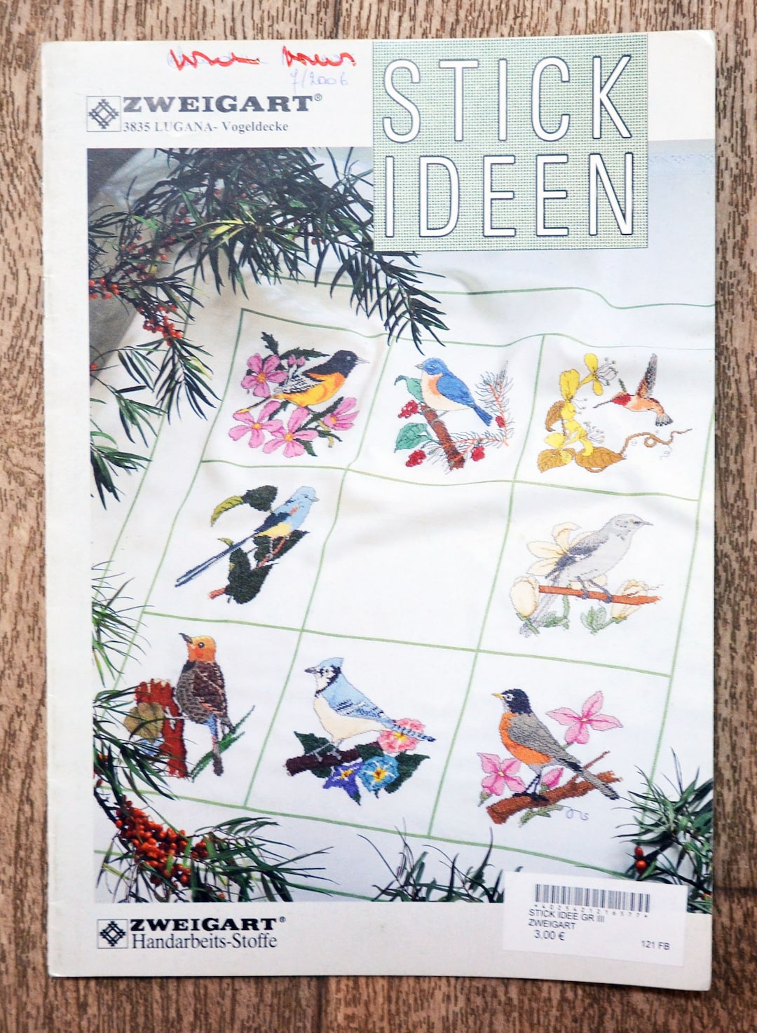 Fiche Zweigart / Birds and Flowers on Branch, Embroidery Grid, Cross ...