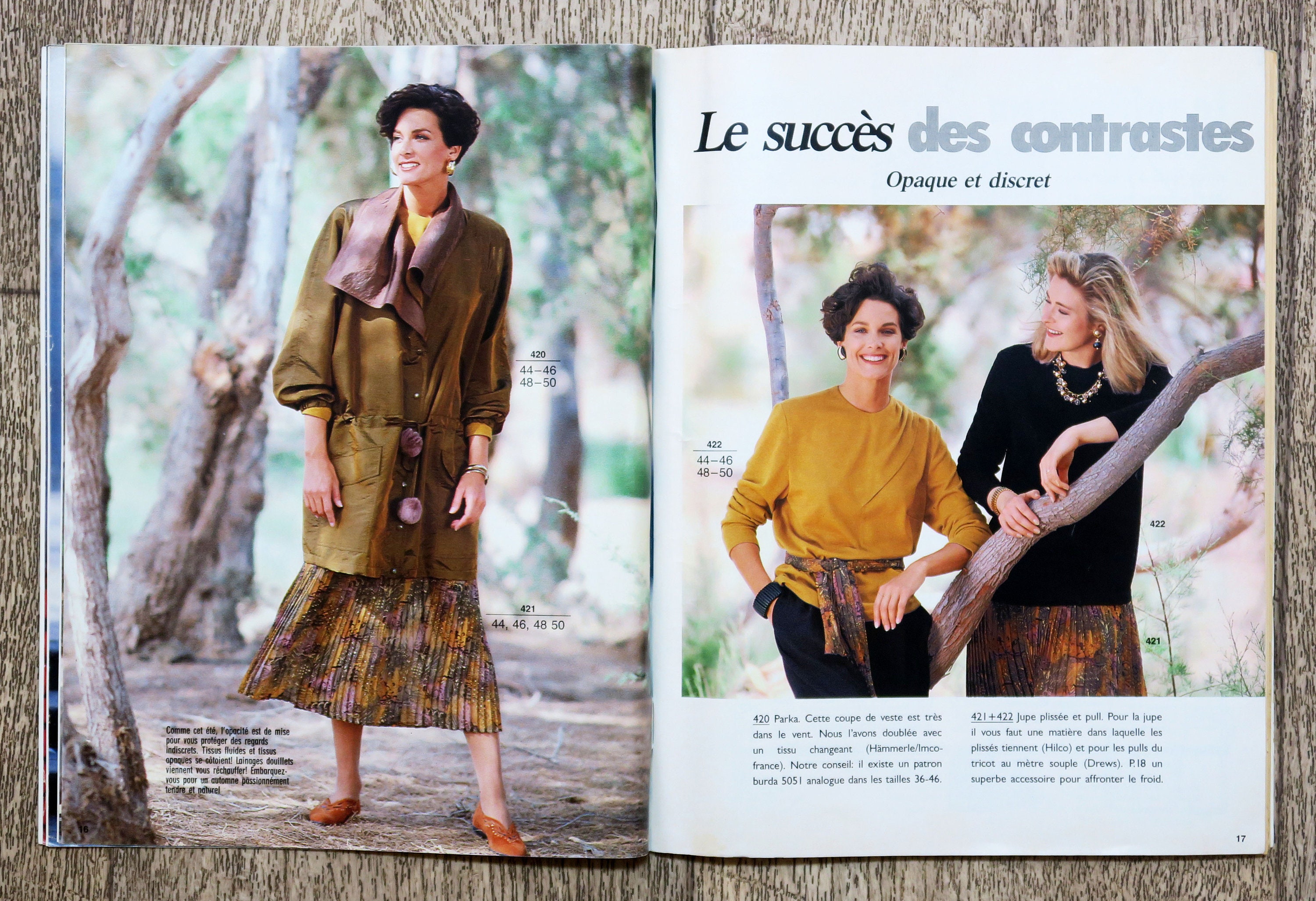 Burda Fashion Magazine in Large Sizes Fall 1990, Sewing Pattern, Burda ...