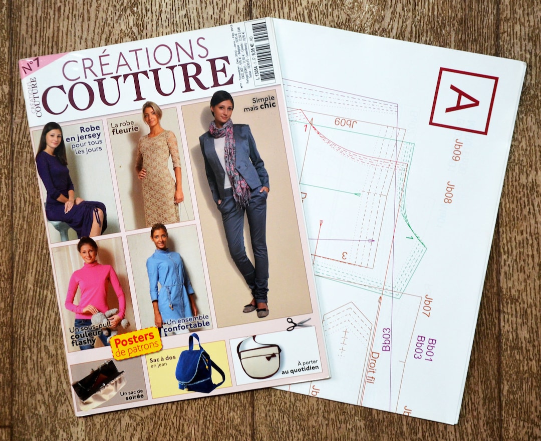 Magazine Créations couture 7, patron couture, magazine couture, revue ...