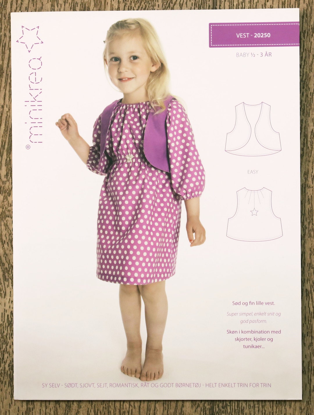 Minikrea Sewing Pattern Pouch 20250 / Child Bolero 6 Months-3 Years ...
