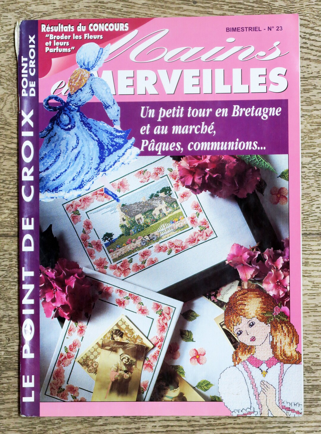 Magazine Mains et Merveilles / Point de croix 23, magazine de broderie ...