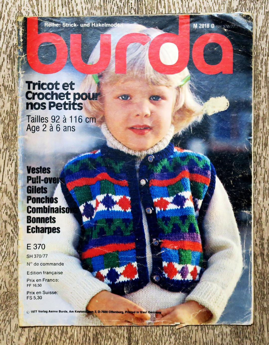 Burda Knitting Magazine M2018 D / Ref. E370, Knitting Catalog, Vintage ...