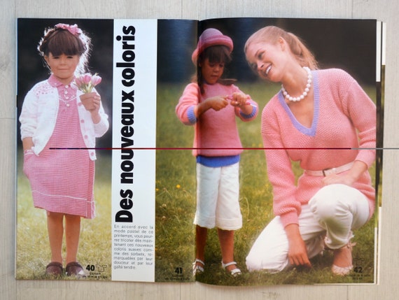 vintage knit child knit Phildar magazine knits 51 Children spring ...