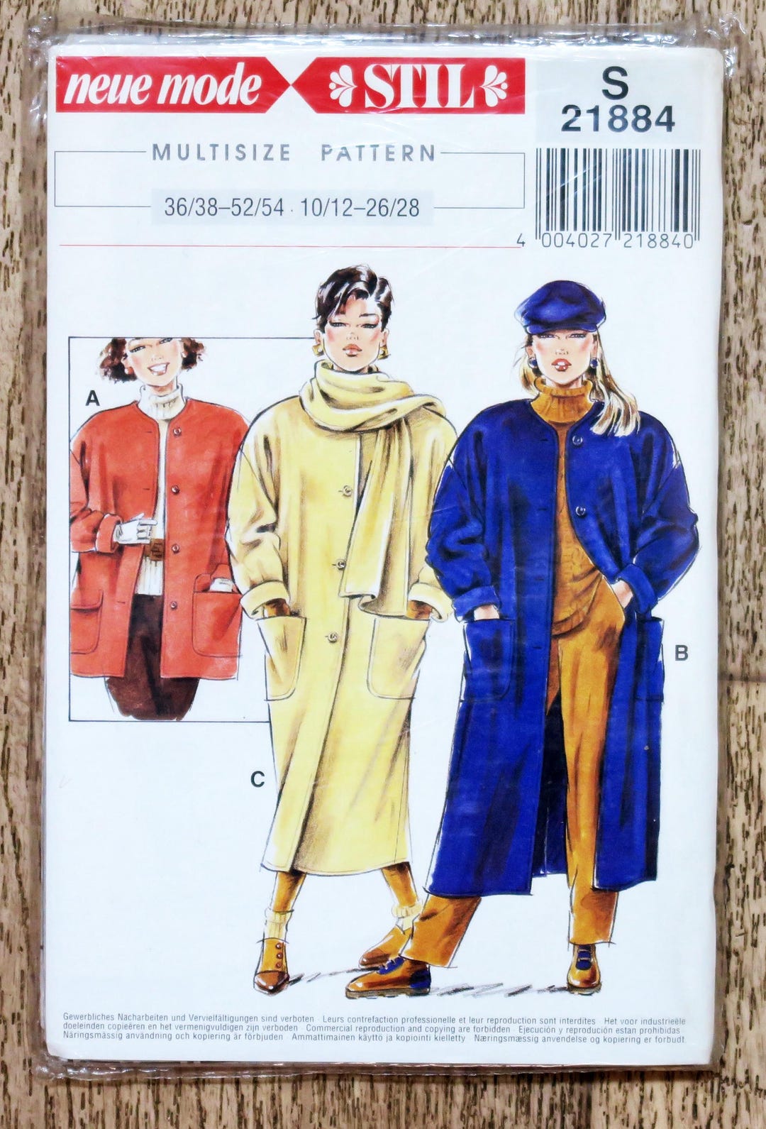 Neue Mode S21884 Pattern Envelope / Women's Coat, Sewing Pattern ...