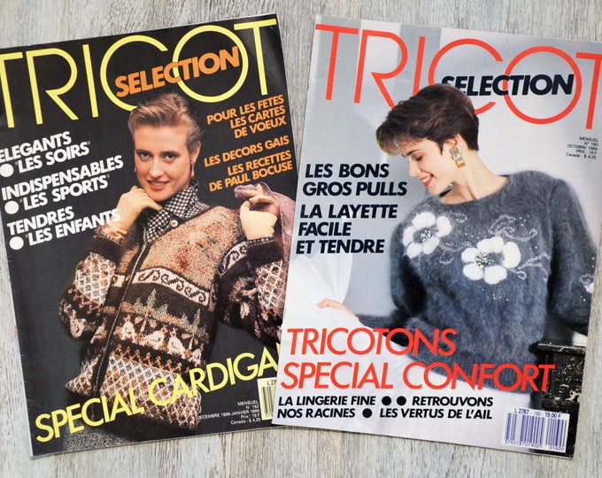 Lot of 2 Magazines Tricot Selection, Knit Magazine, Knitwear Catalog ...