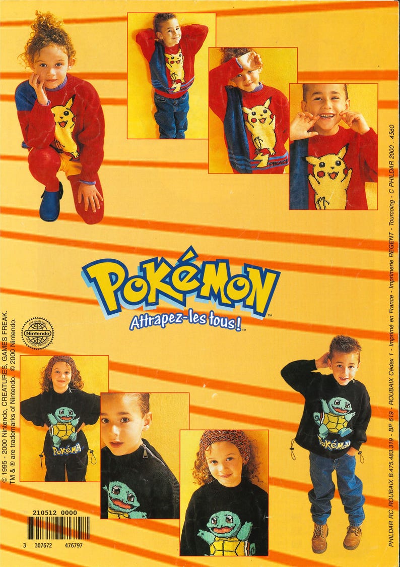 French - Tutorial 2 Pokémon Sweaters for Children, Pokémon Sweater ...
