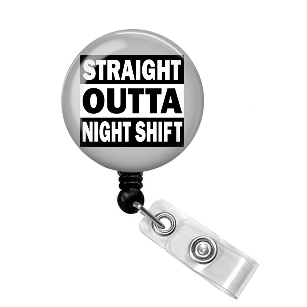Night Shift Nurse Badge Reel - Murse Badge Holder - Nurse Badge Reel ...
