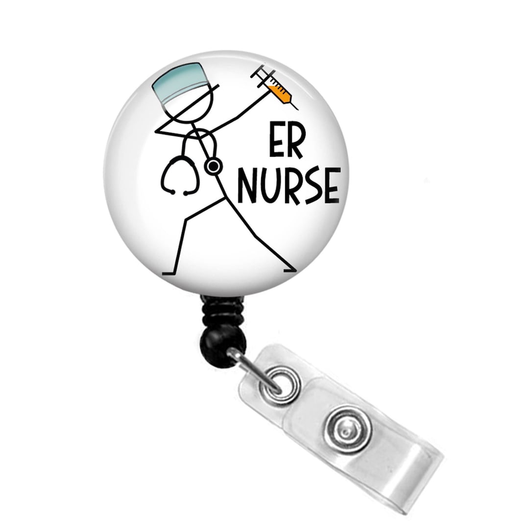 ER Nurse Badge Reel - ER Nurse Badge Holder - Emergency Room Nurse ...
