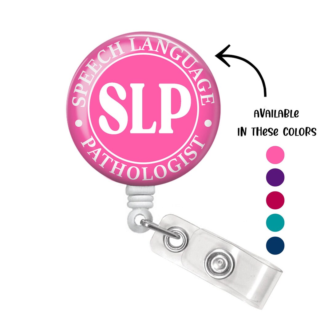 SLP Badge Reel - Speech Therapist Badge Reel - SLP Badge Holder ...