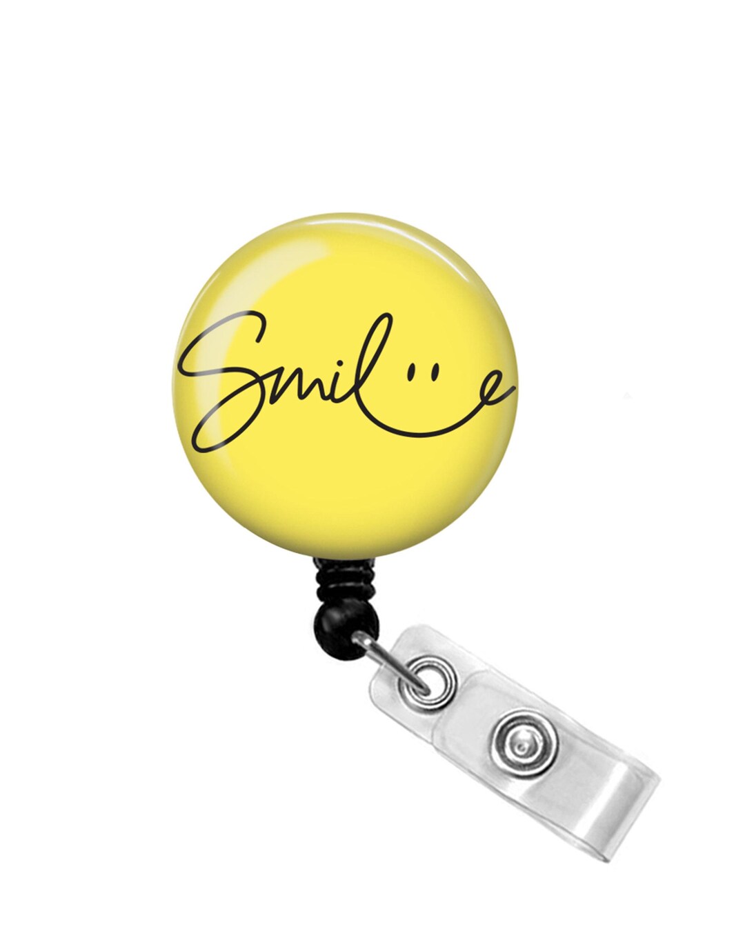 Smile Badge Reel - Happy Badge Reel - Happy Face Badge Reel - Nurse ...