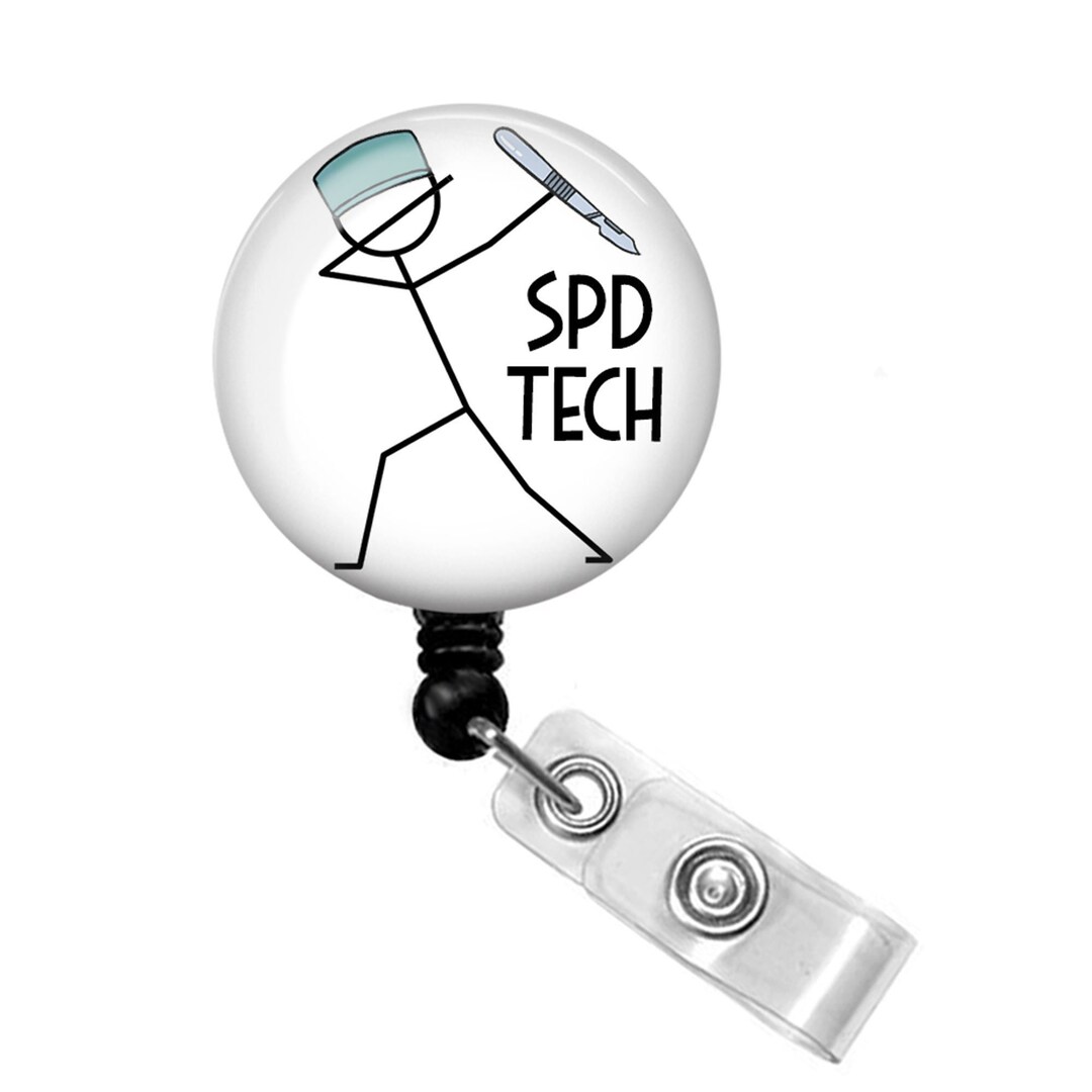 SPD Tech Badge Reel - SPD Tech Badge Holder - Sterile Processor Badge Reel - Sterile Processor ...