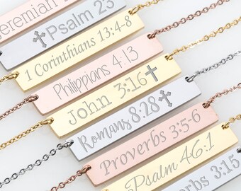 Bible verse necklace | Etsy