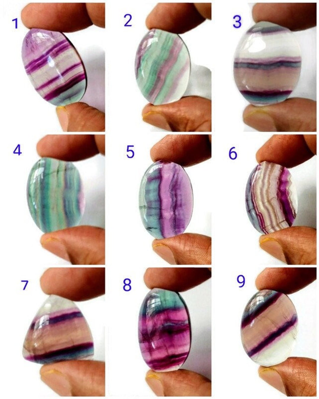 Wow Fluorite Cabochon, Green Purple Color, Bi Color Fluorite, Wire Wrap ...