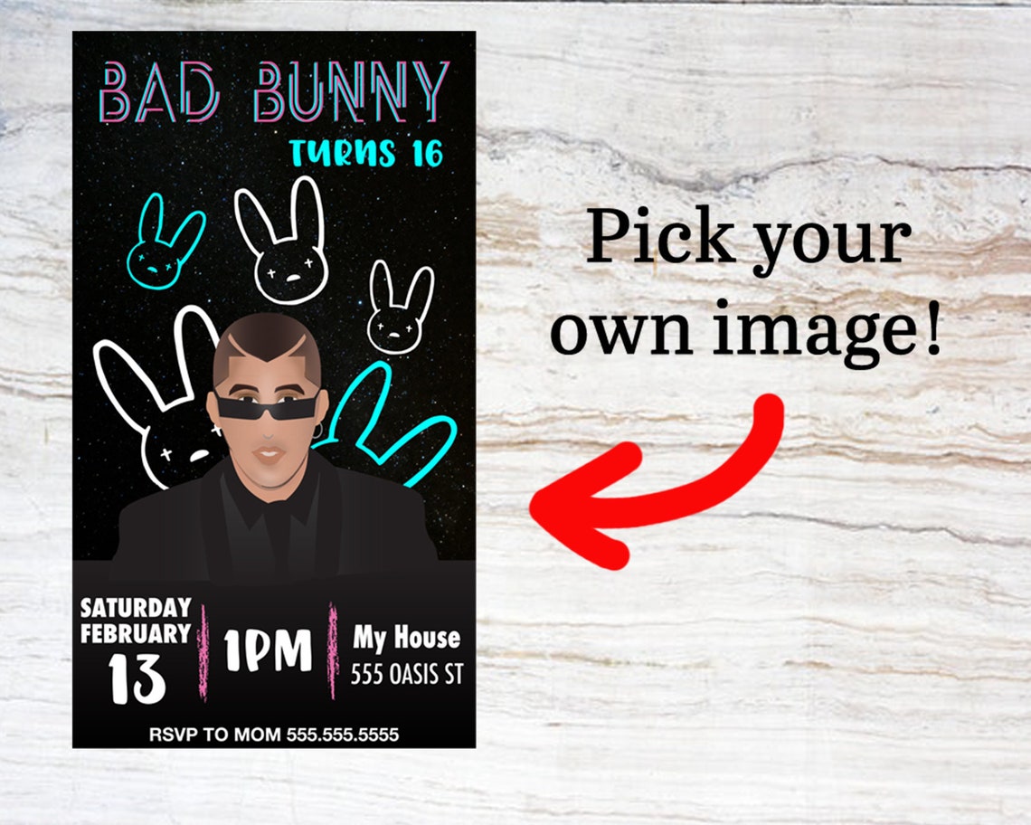 Bad Bunny Invitation Template Free