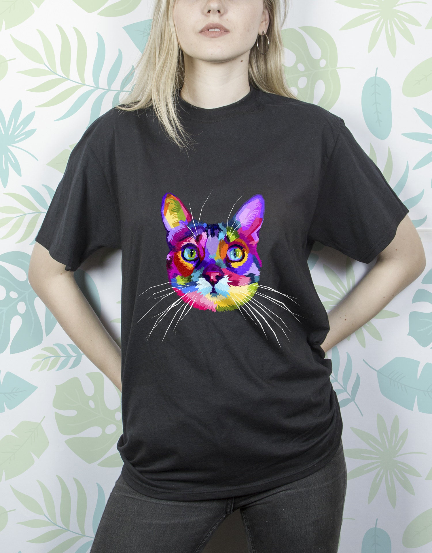 Cat Shirt for Women Girls Men T Shirt Tshirt Rainbow Kitten | Etsy
