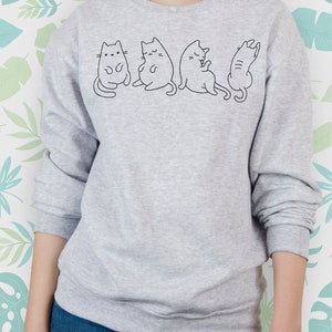 Sweater With Cats Cute Sweatshirt Sweatshirt for Girls Sweatshirt With ...