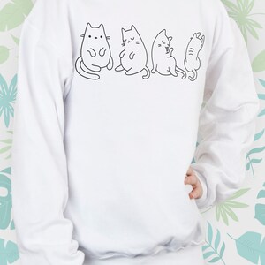 Sweater With Cats Cute Sweatshirt Sweatshirt for Girls Sweatshirt With ...