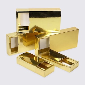 100 Metallic Gold Paper Product Packaging Box Sleeve Box - Etsy